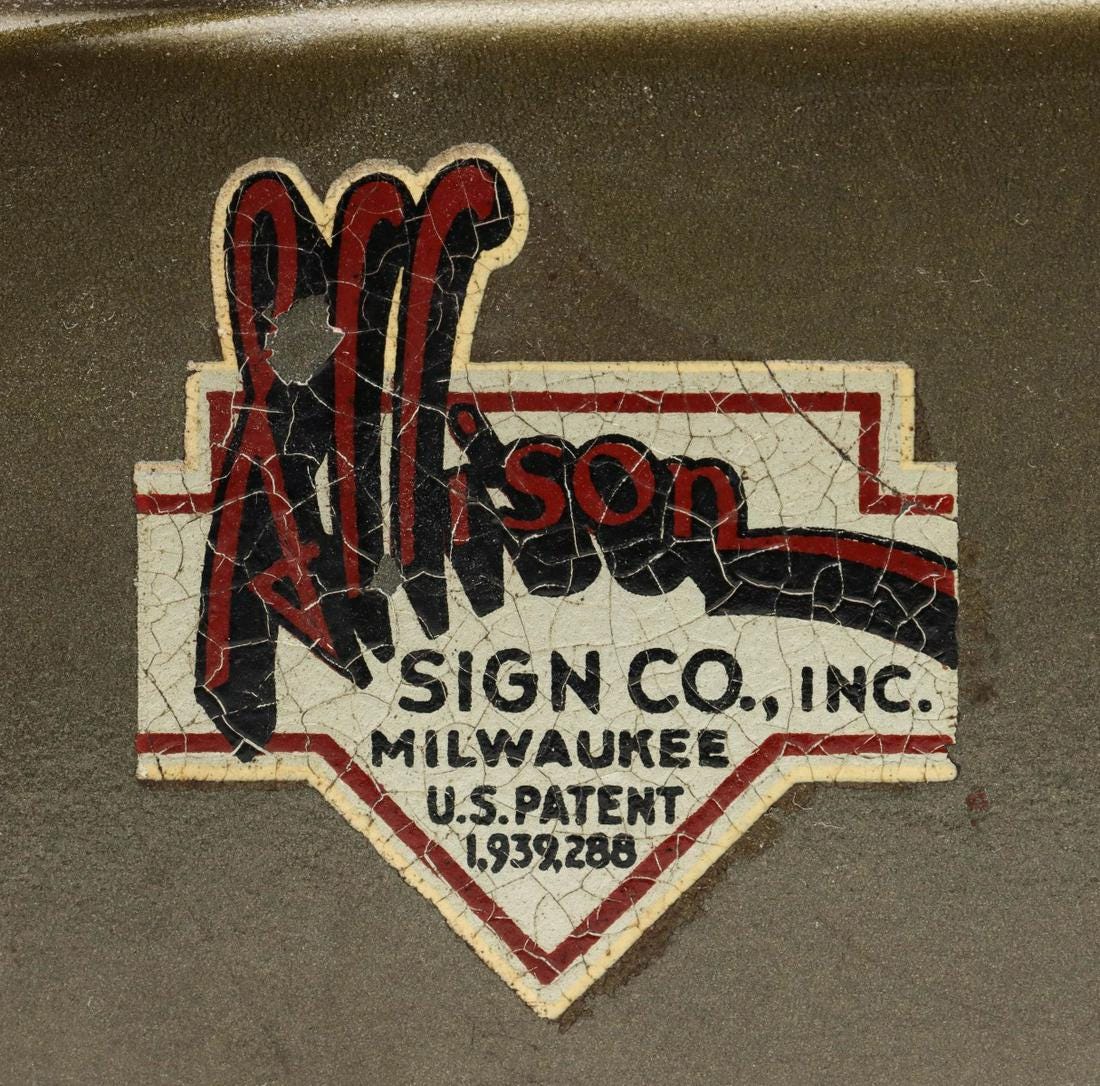 Allison Sign Company Inc. - Breweriana Aficionado