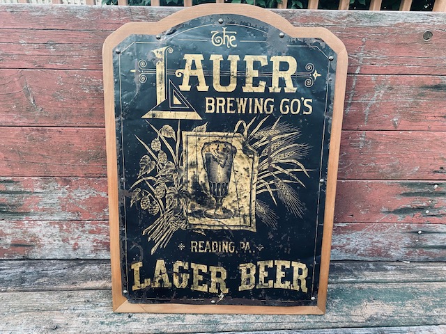 Lauer Brewing Lager Sign - Breweriana Aficionado