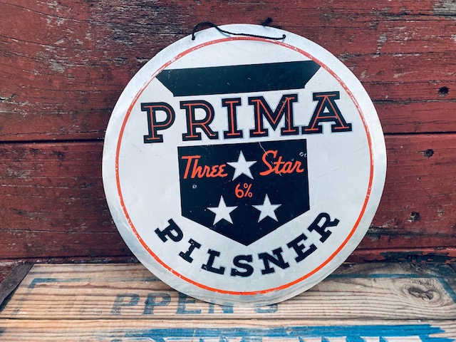 Prima Pilsner Button Sign - Breweriana Aficionado