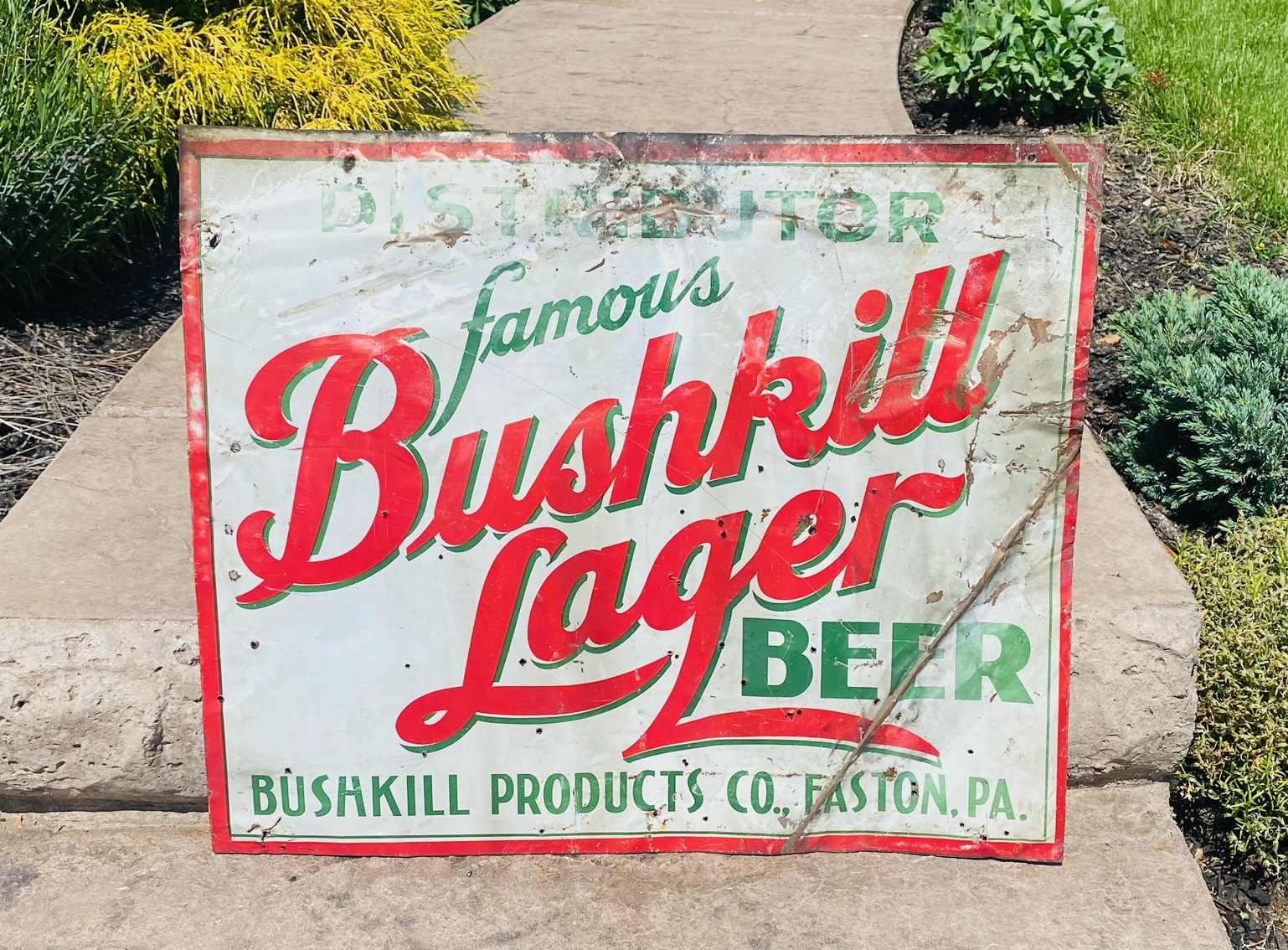 Bushkill Lager Beer Sign - Breweriana Aficionado