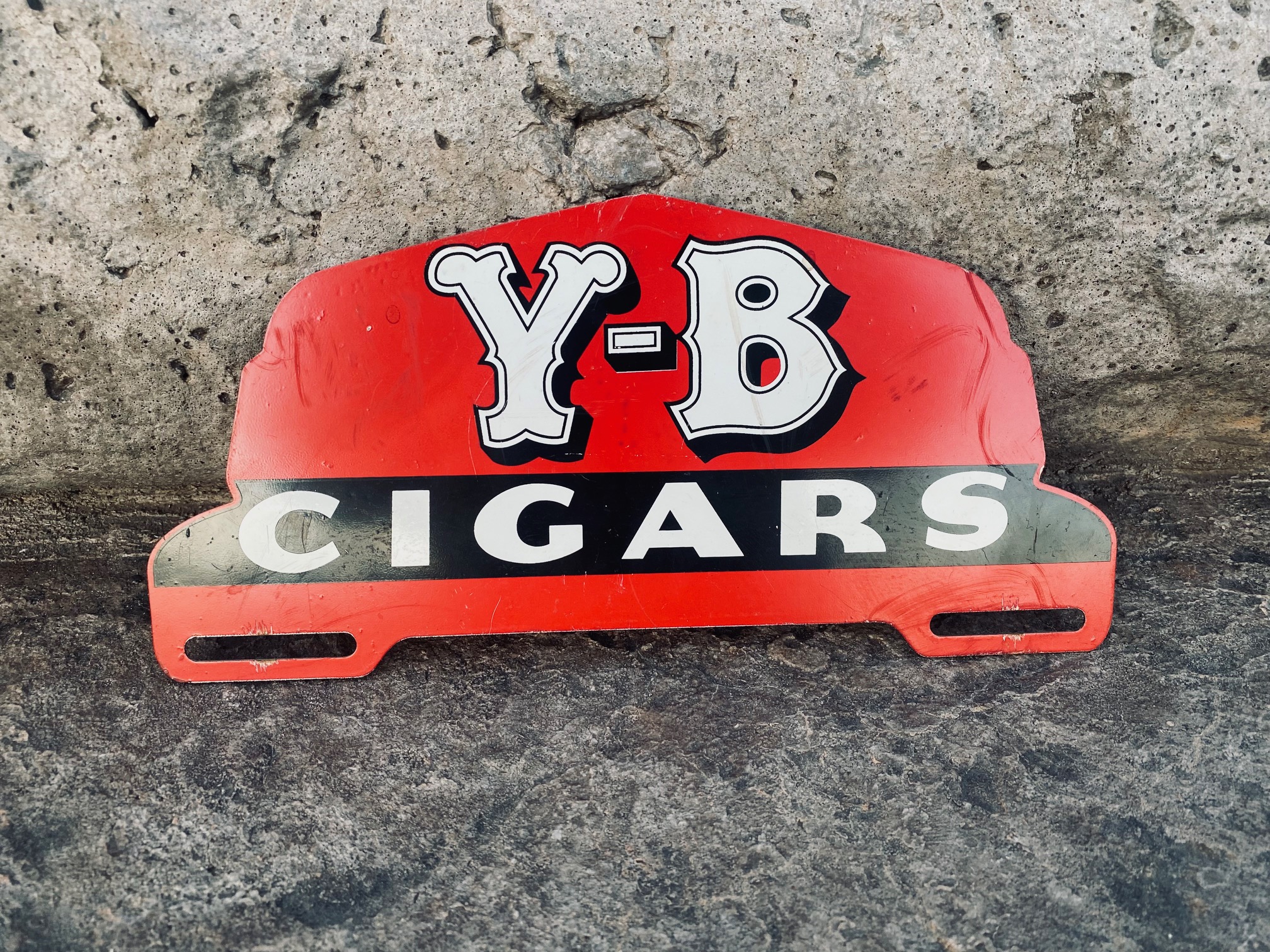 Y-B Cigars License Plate Topper - Breweriana Aficionado